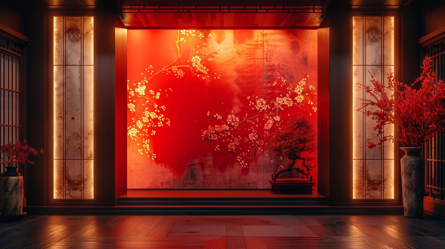 Asian-Style Homes with Red Interiors