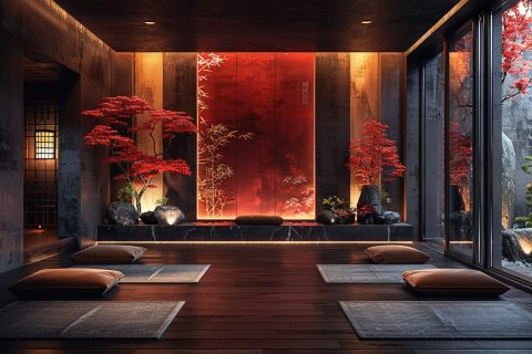 Asian-Style Homes with Red Interiors