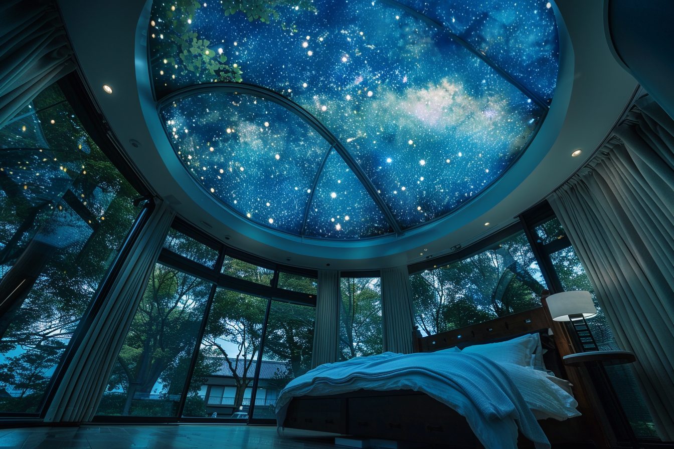 Bedrooms with Sky Ceilings of Stars Filled Night