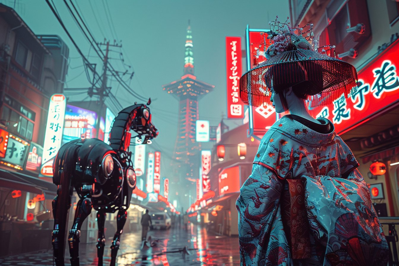 Futuristic Japanese City with Cyberpunk Vibes