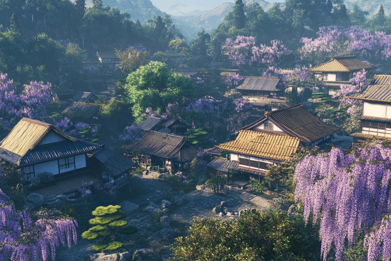 Japanese Villages with Beautiful Whimsical Landscapes