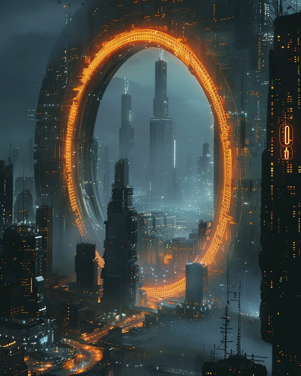 Mega Futuristic Buildings with Entry Ways for Aerial Vehicles