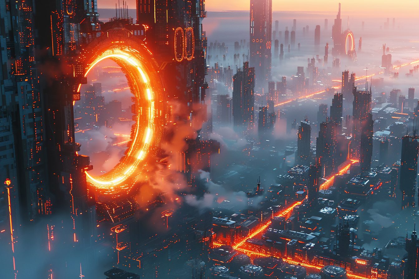 Mega Futuristic Buildings with Entry Ways for Aerial Vehicles