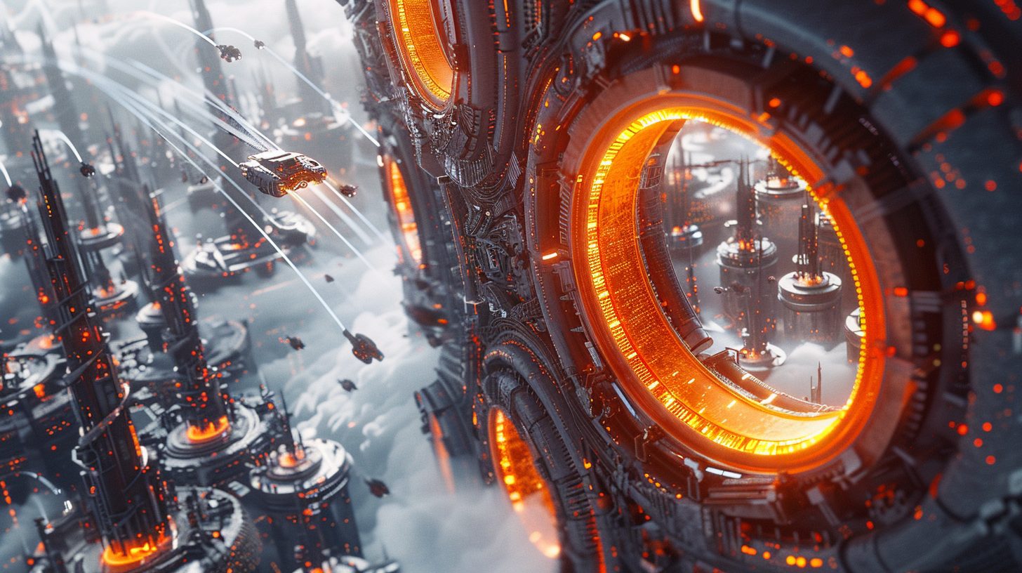 Mega Futuristic Buildings with Entry Ways for Aerial Vehicles