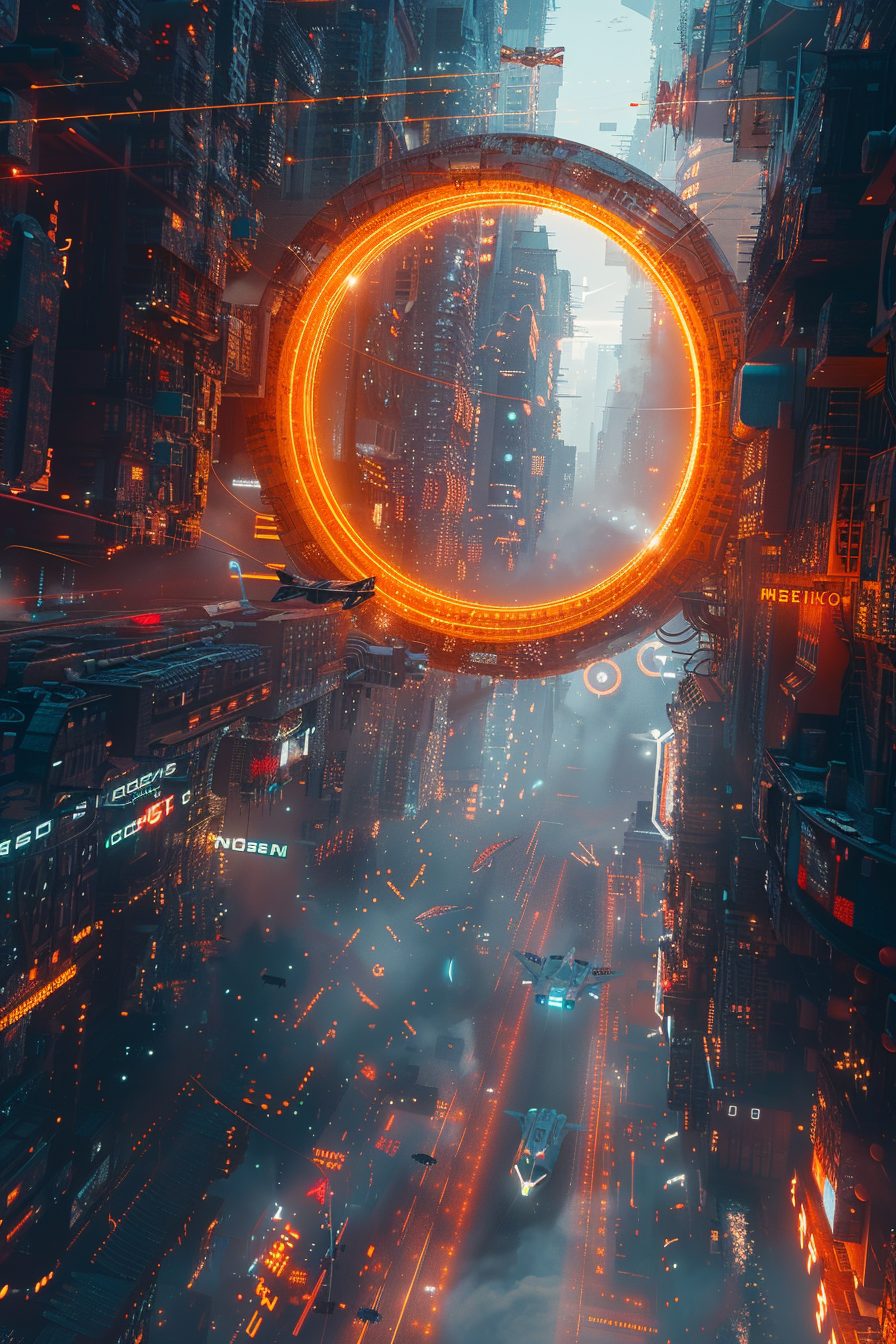 Mega Futuristic Buildings with Entry Ways for Aerial Vehicles