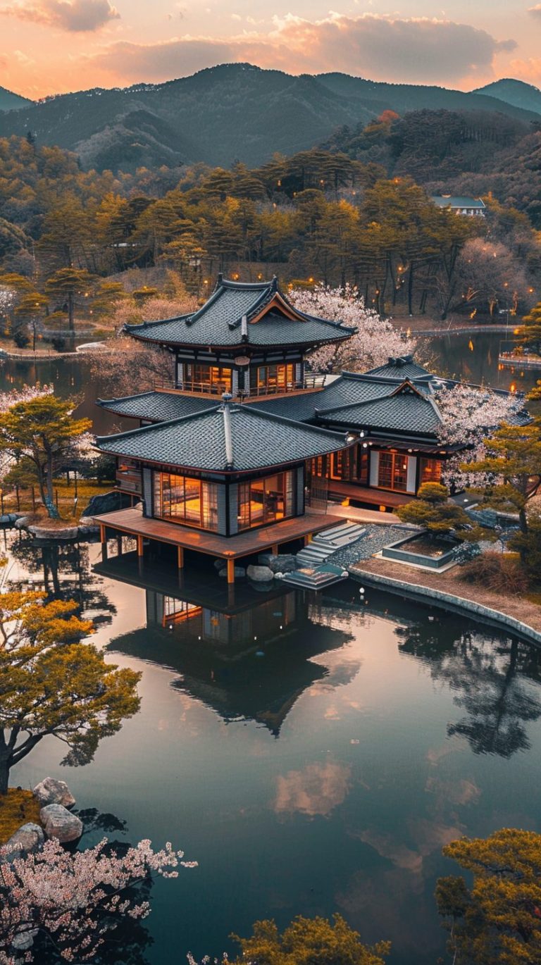 Modern and Traditional Japanese-Style Lakehouses