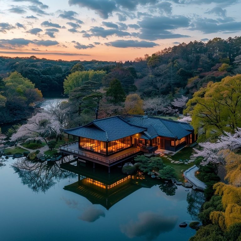 Modern and Traditional Japanese-Style Lakehouses