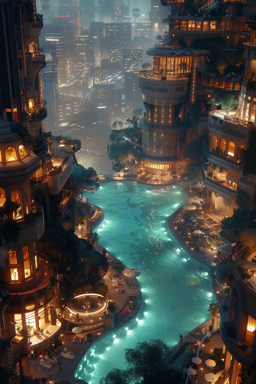 The Swimming Pools of a Futuristic City
