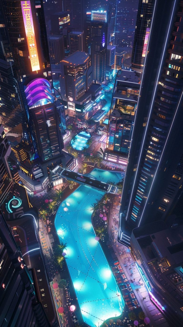 The Swimming Pools of a Futuristic City