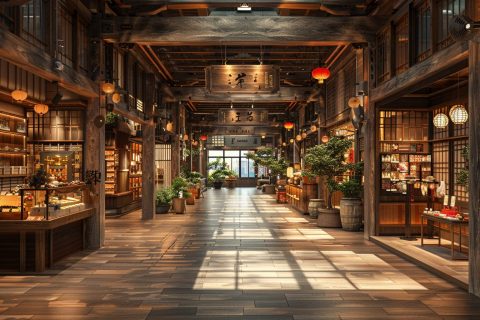 Traditional Japanese-Style Shopping Malls with a Modern Touch