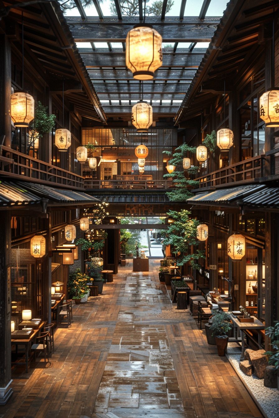 Traditional Japanese-Style Shopping Malls with a Modern Touch
