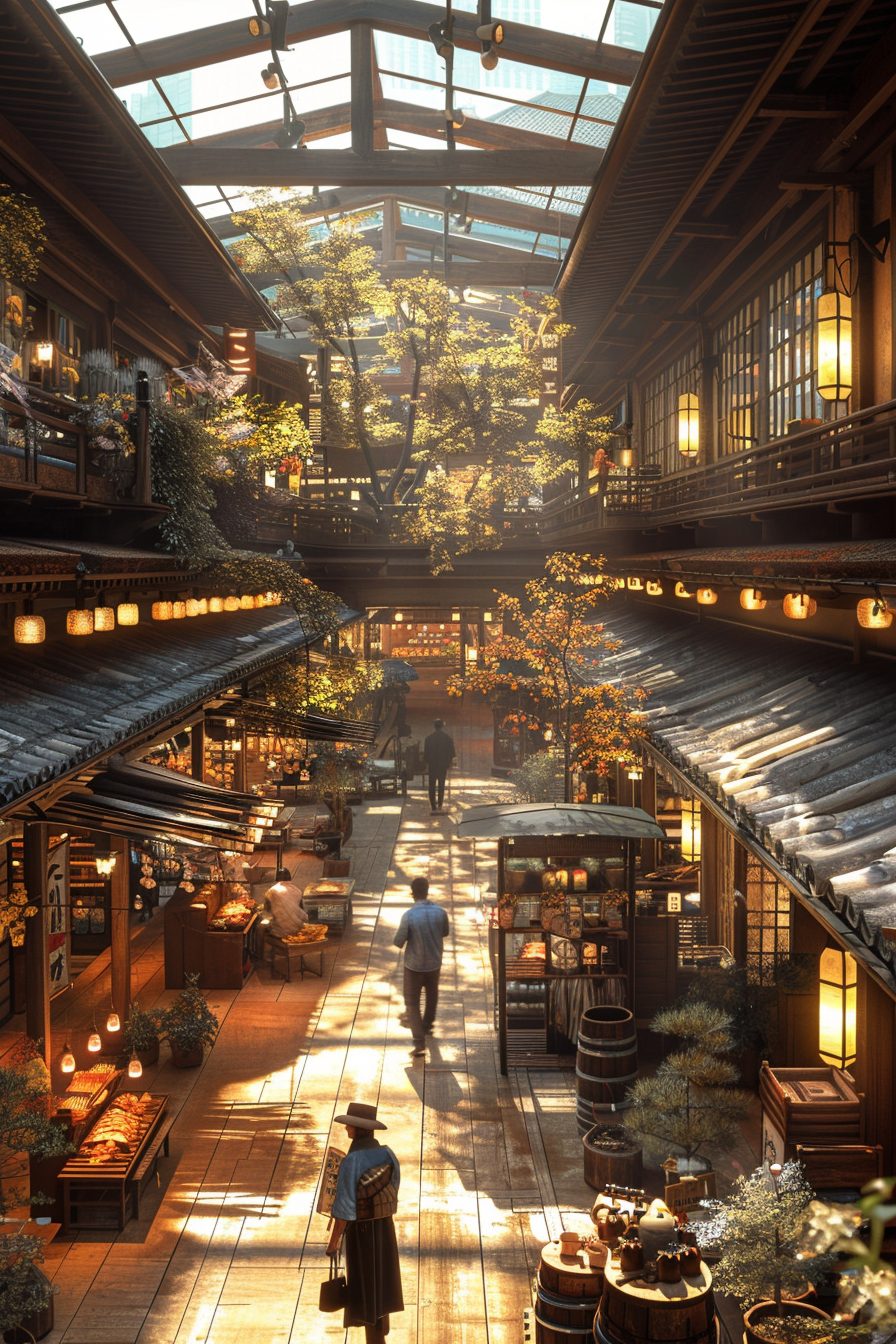 Traditional Japanese-Style Shopping Malls with a Modern Touch