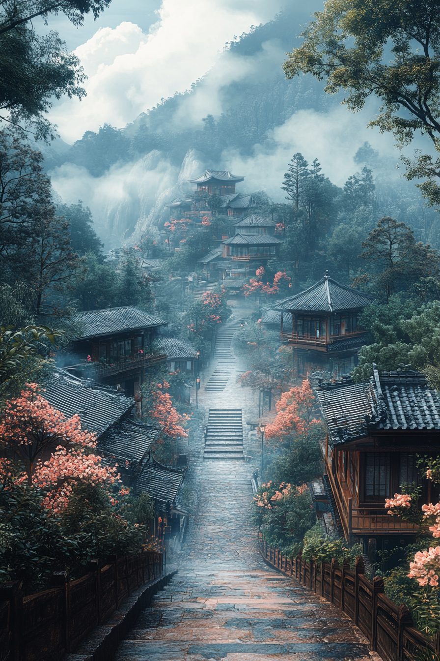 A Nice Long Walk Inside a Japanese Village