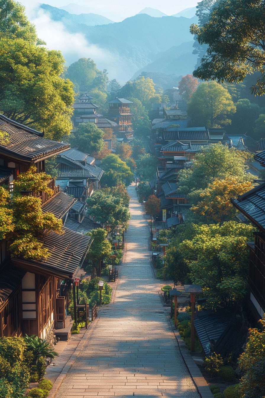 A Nice Long Walk Inside a Japanese Village
