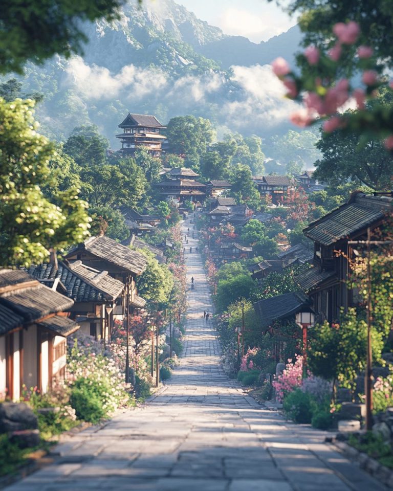 A Nice Long Walk Inside a Japanese Village
