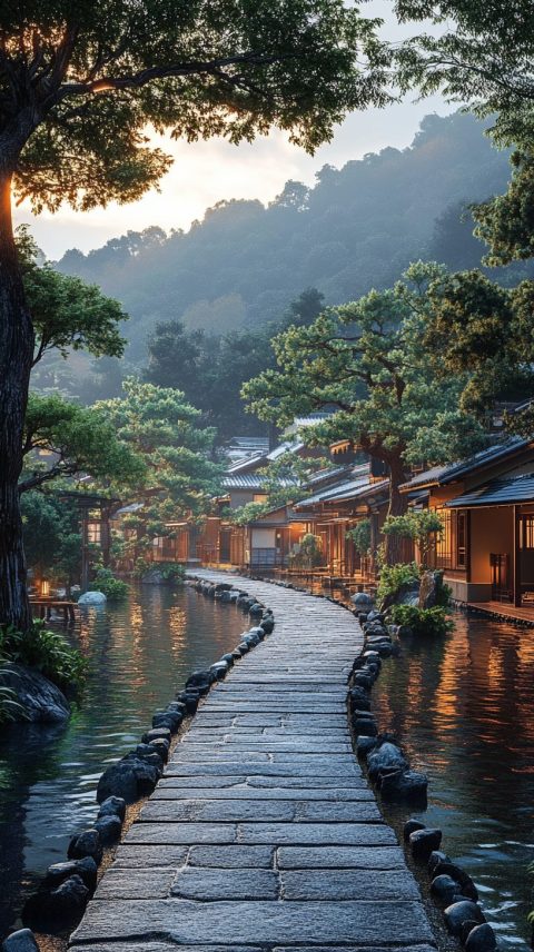 A Nice Long Walk Inside a Japanese Village