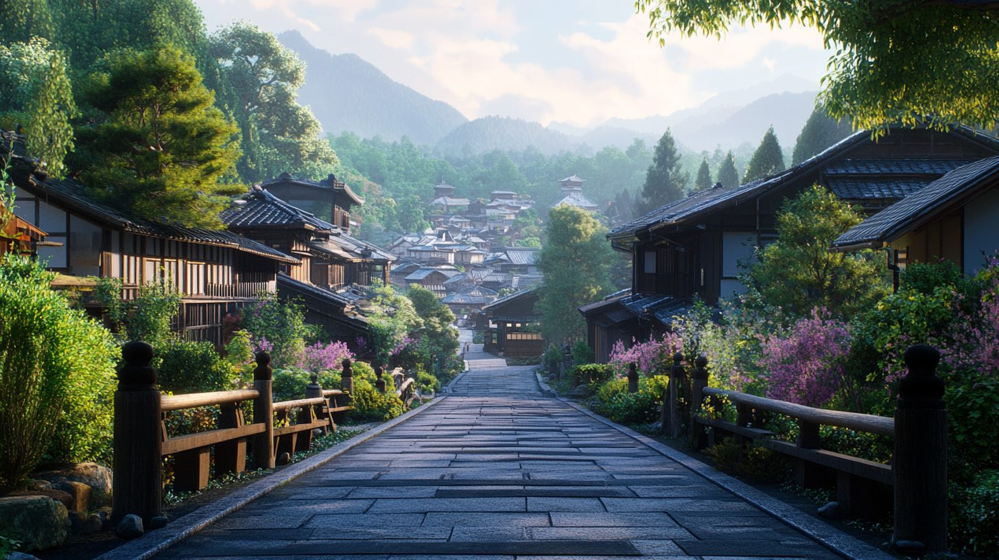 A Nice Long Walk Inside a Japanese Village