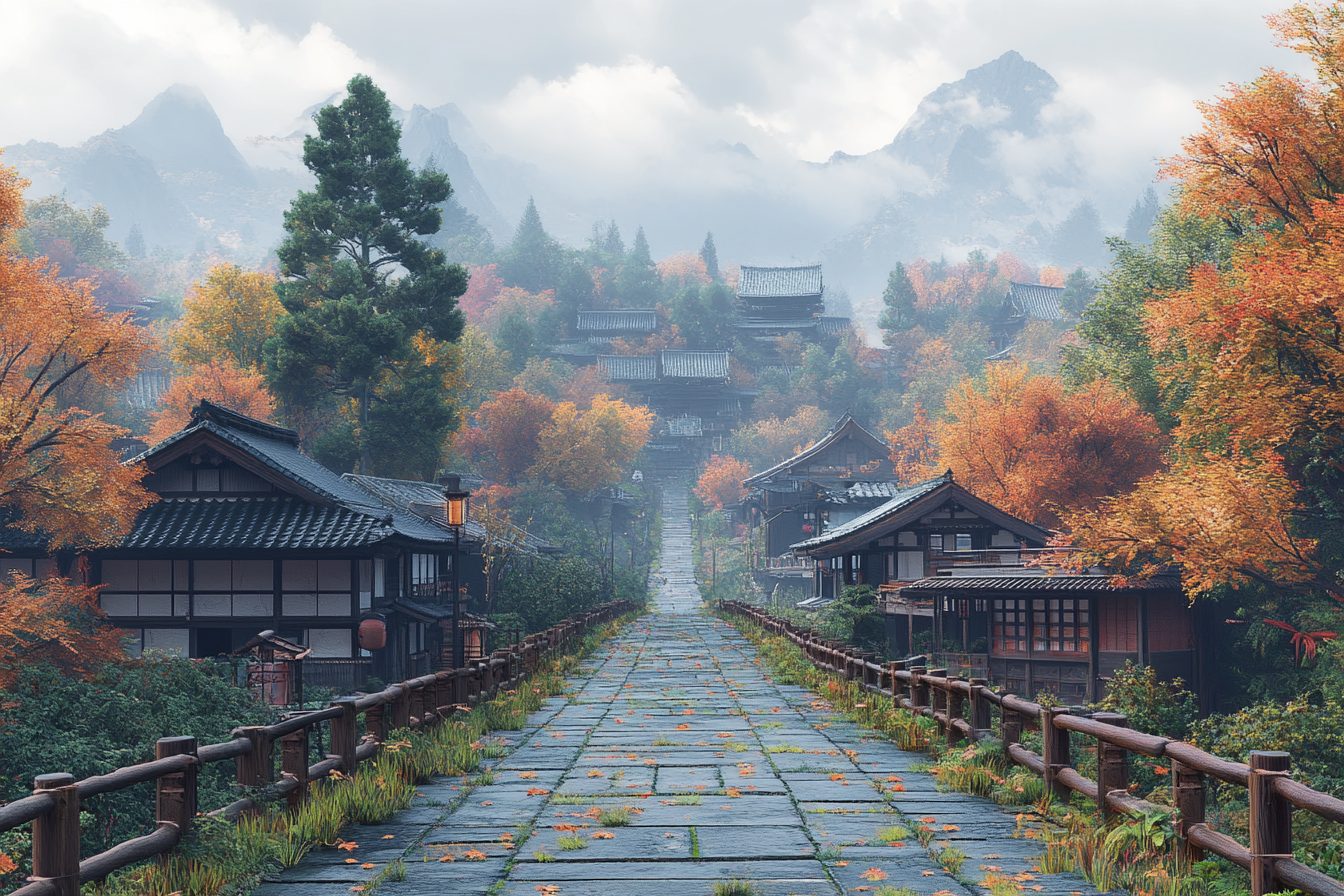 A Nice Long Walk Inside a Japanese Village