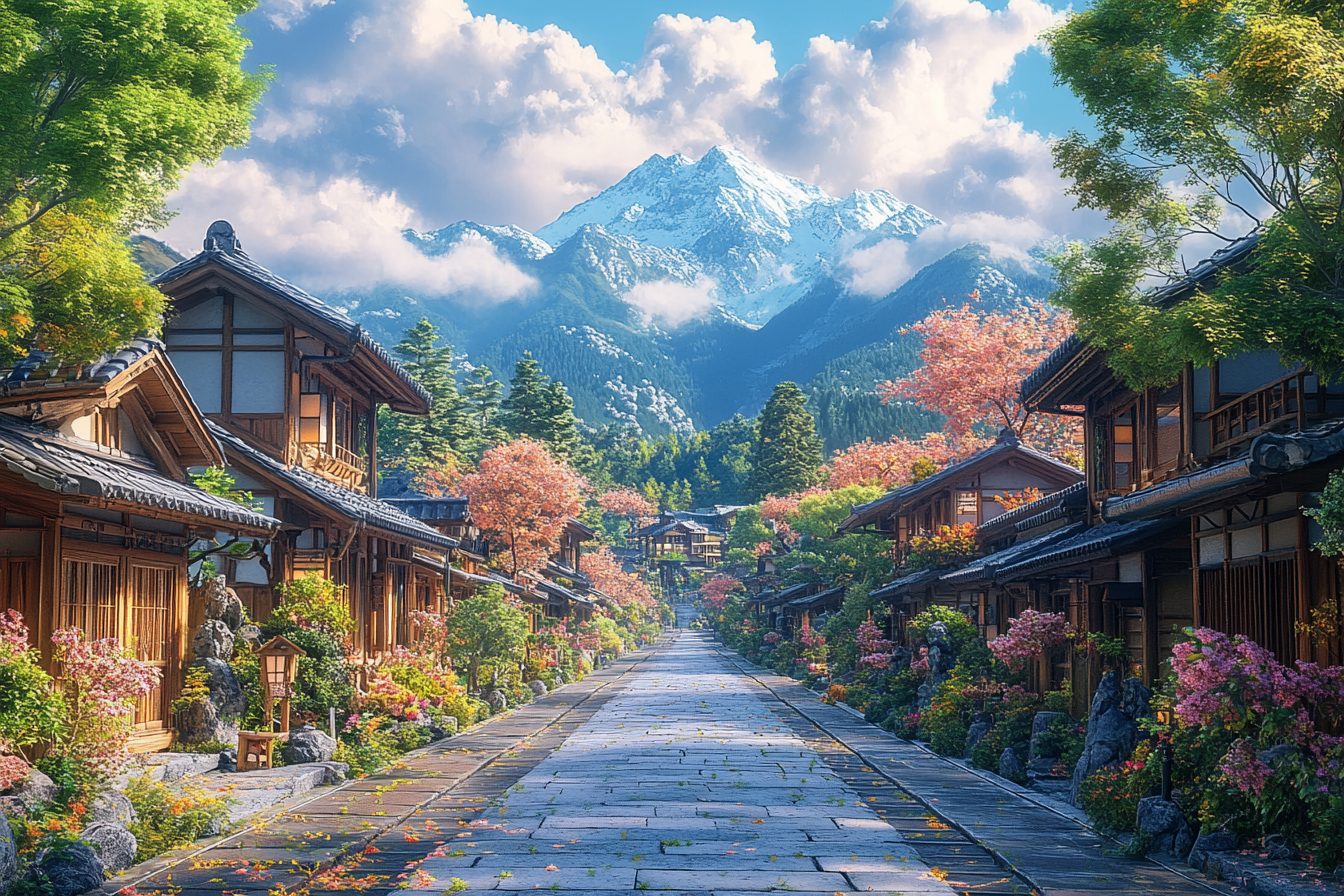 A Nice Long Walk Inside a Japanese Village