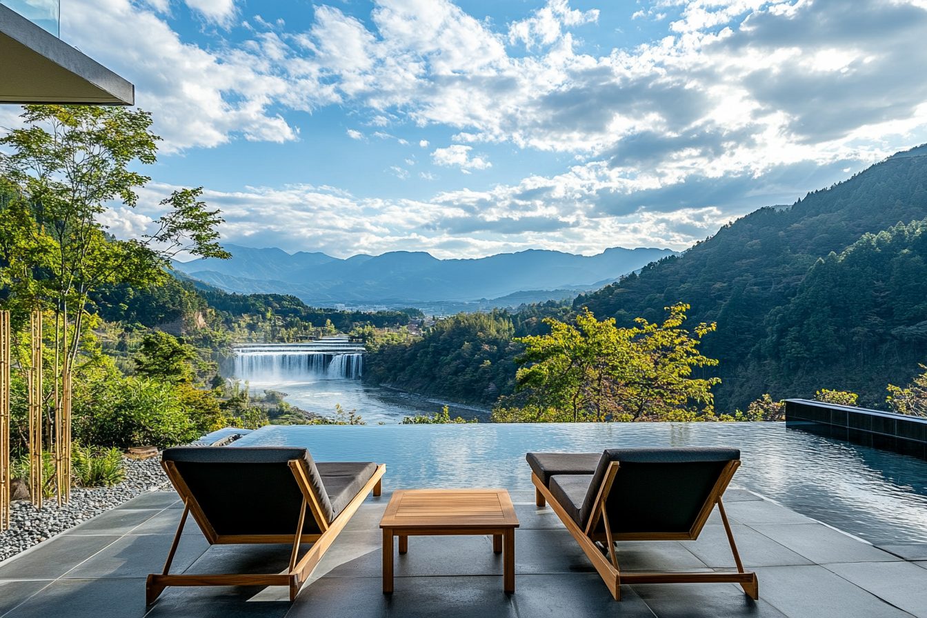 Modern Japanese Style Patio with an Amazing Landscape View