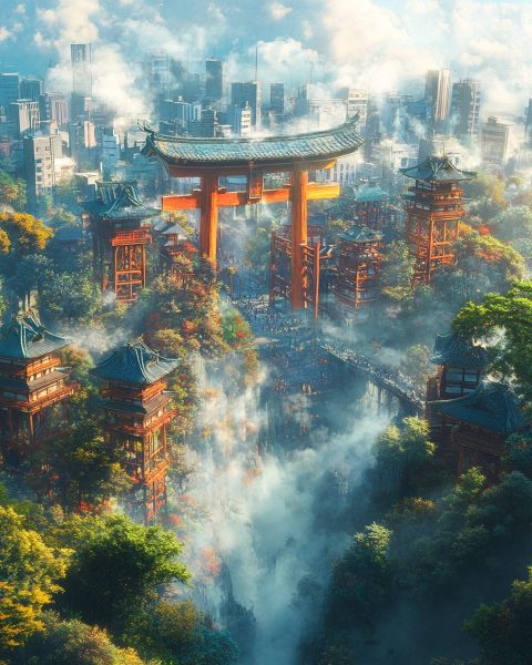 The City Under a Giant Torii Gate