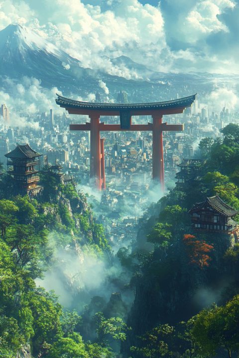 The City Under a Giant Torii Gate