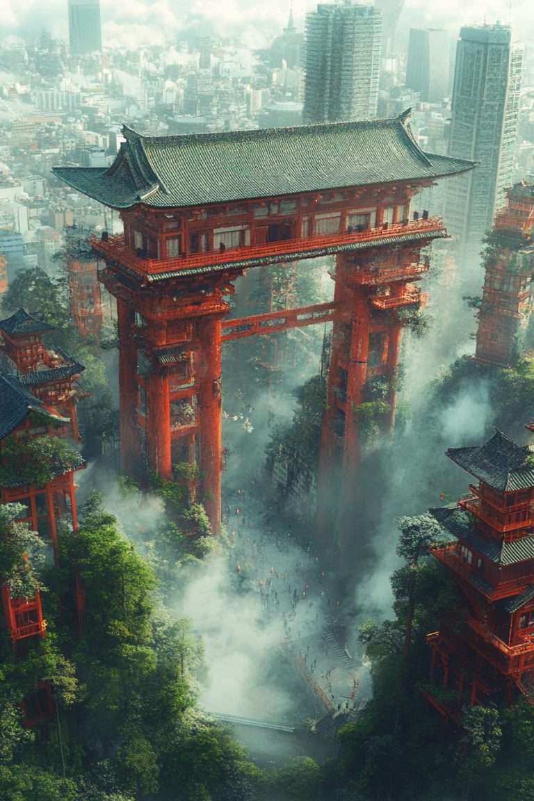The City Under a Giant Torii Gate
