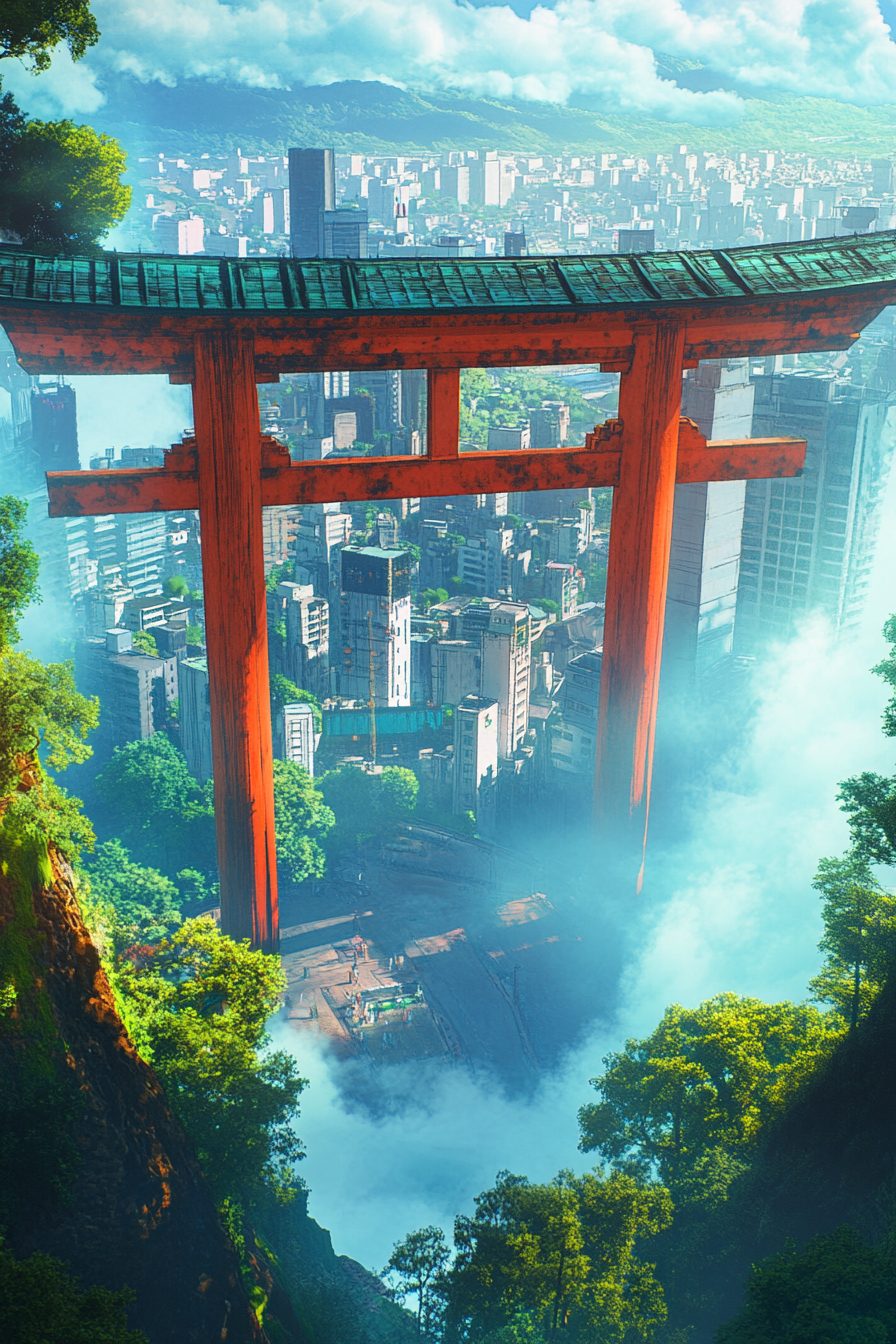 The City Under a Giant Torii Gate