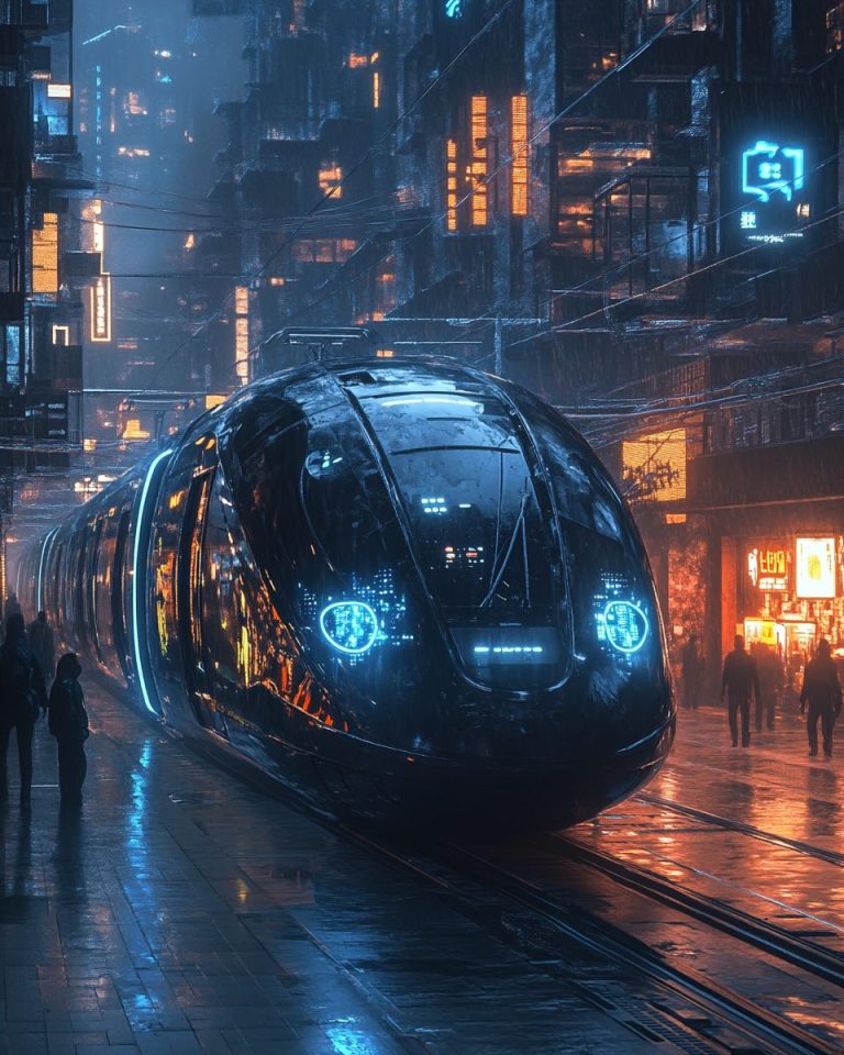 The Neon Trains of Cyberpunk City