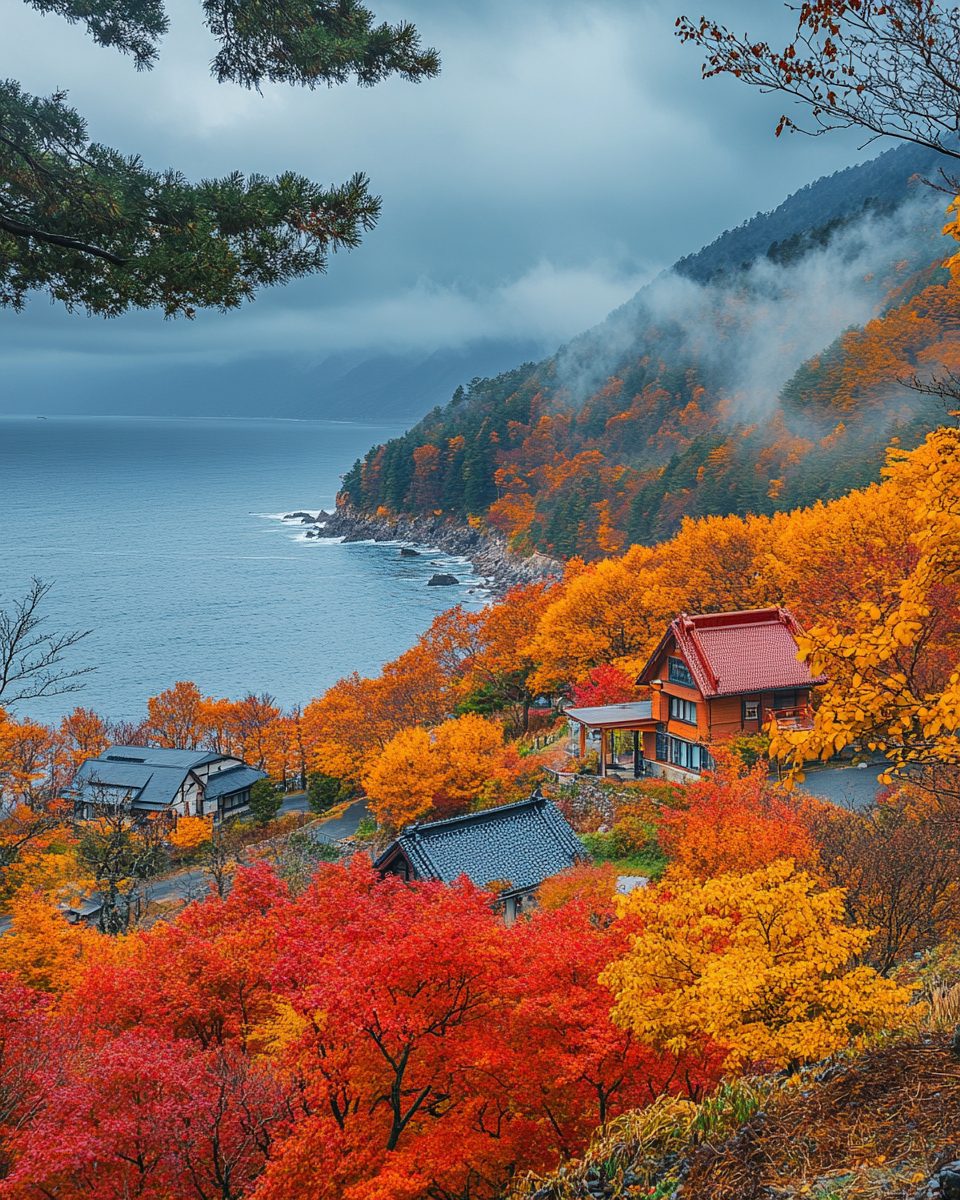 Beautiful Coastal Village in Japan