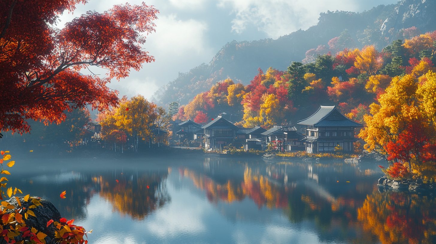 Beautiful Coastal Village in Japan