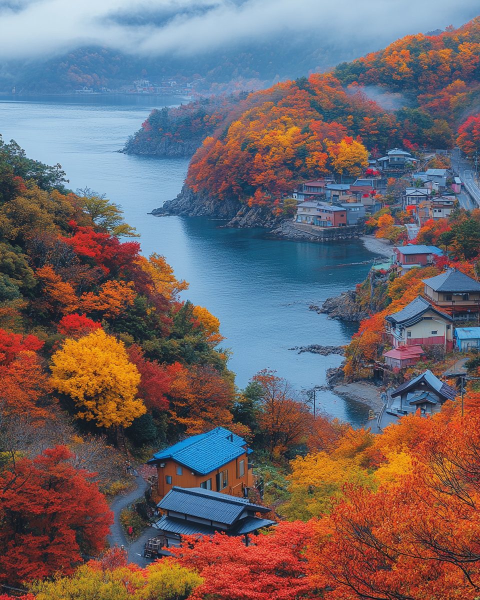 Beautiful Coastal Village in Japan