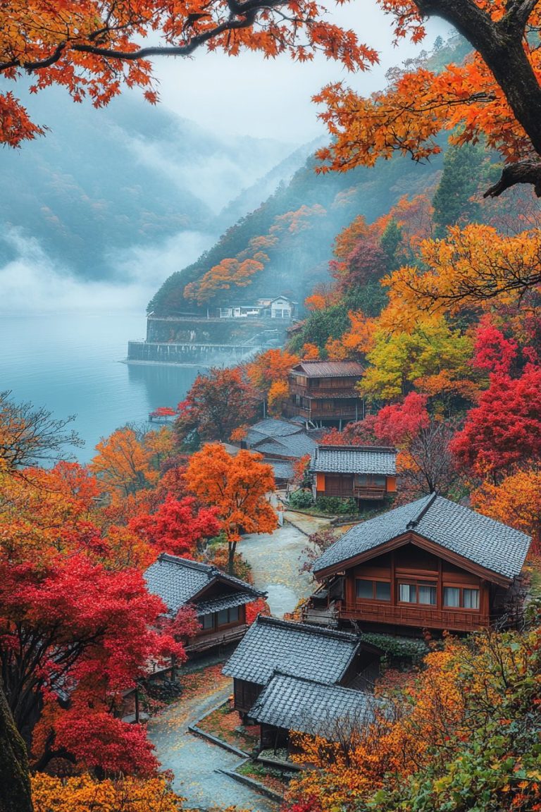 Beautiful Coastal Village in Japan