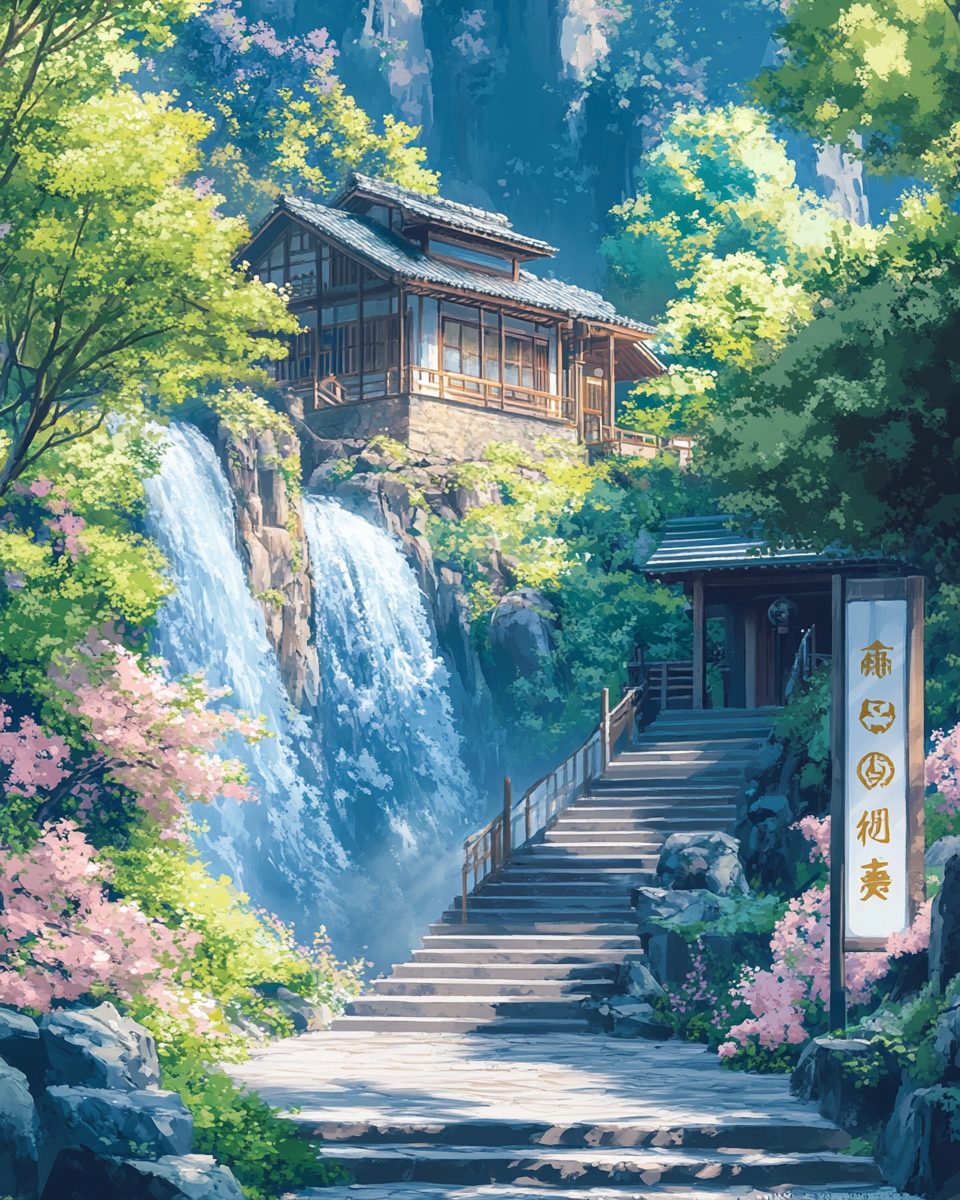 Japanese Inn on Top of a Hill – Anime Vibes