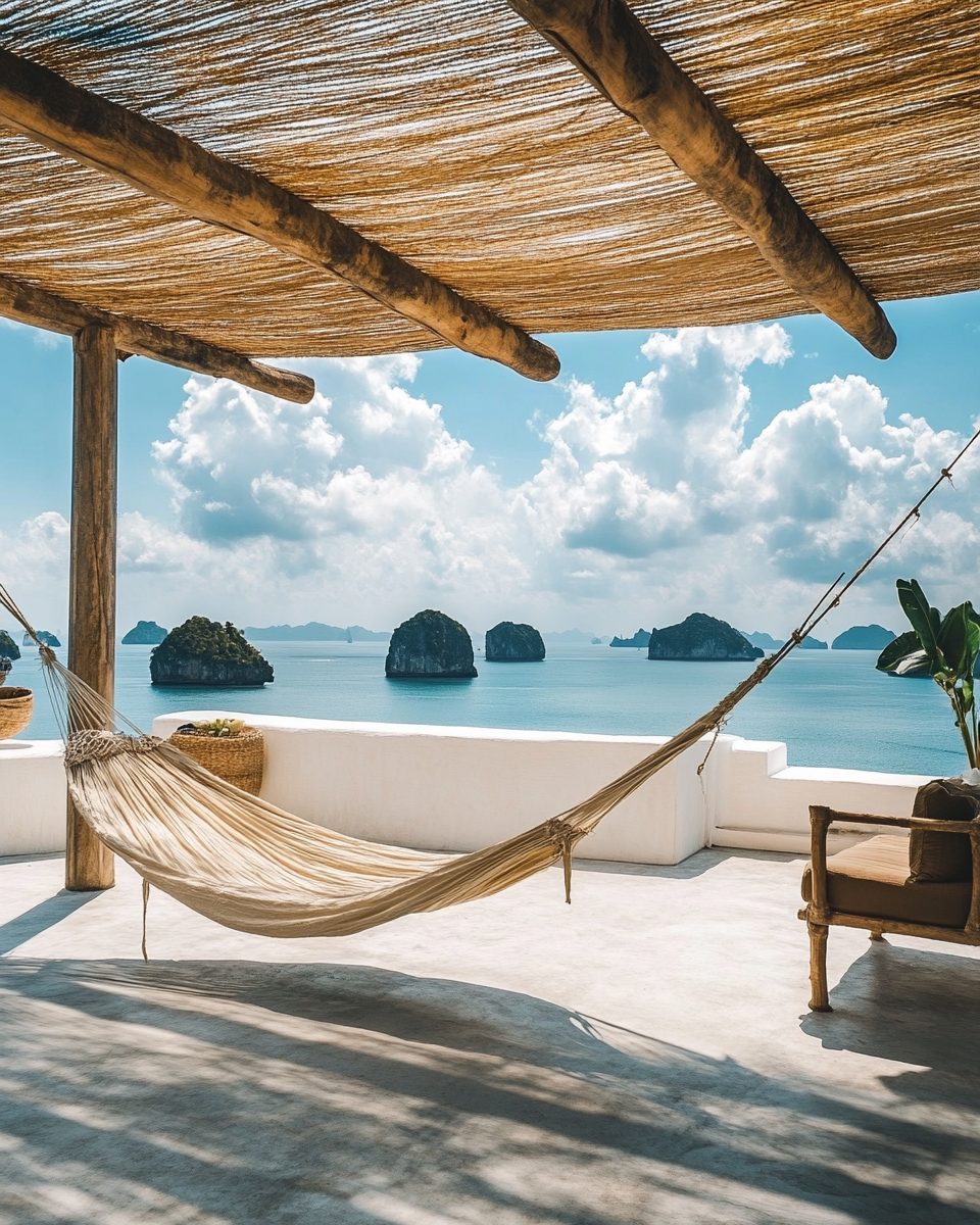 Rustic Modern Patio with a Hammock