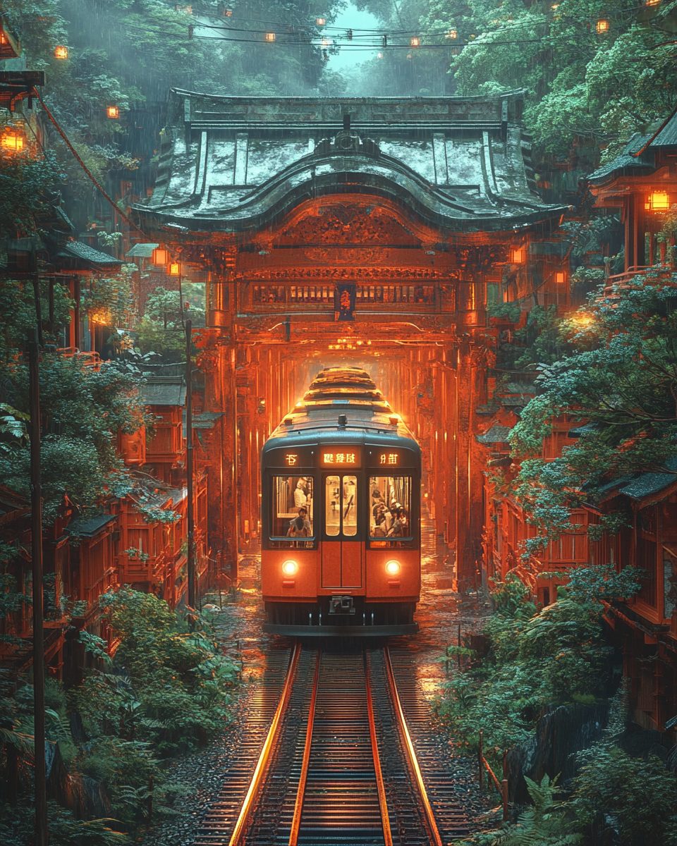 Train Ride through a Whimsical Japan