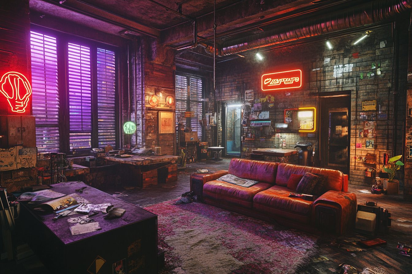Cyberpunk Apartment Interior – Window Shutters