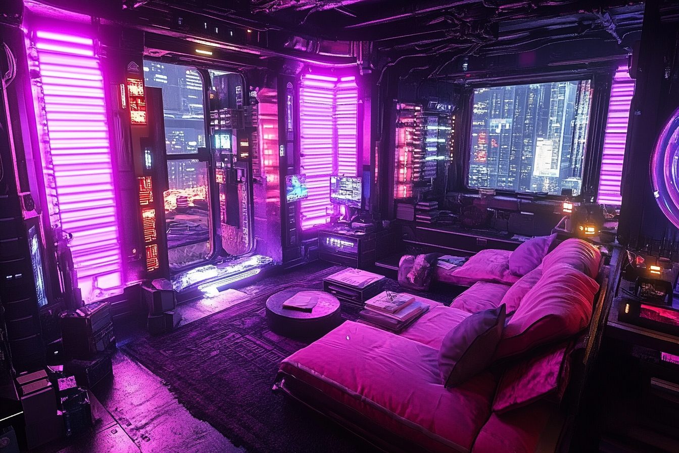 Cyberpunk Apartment Interior – Window Shutters