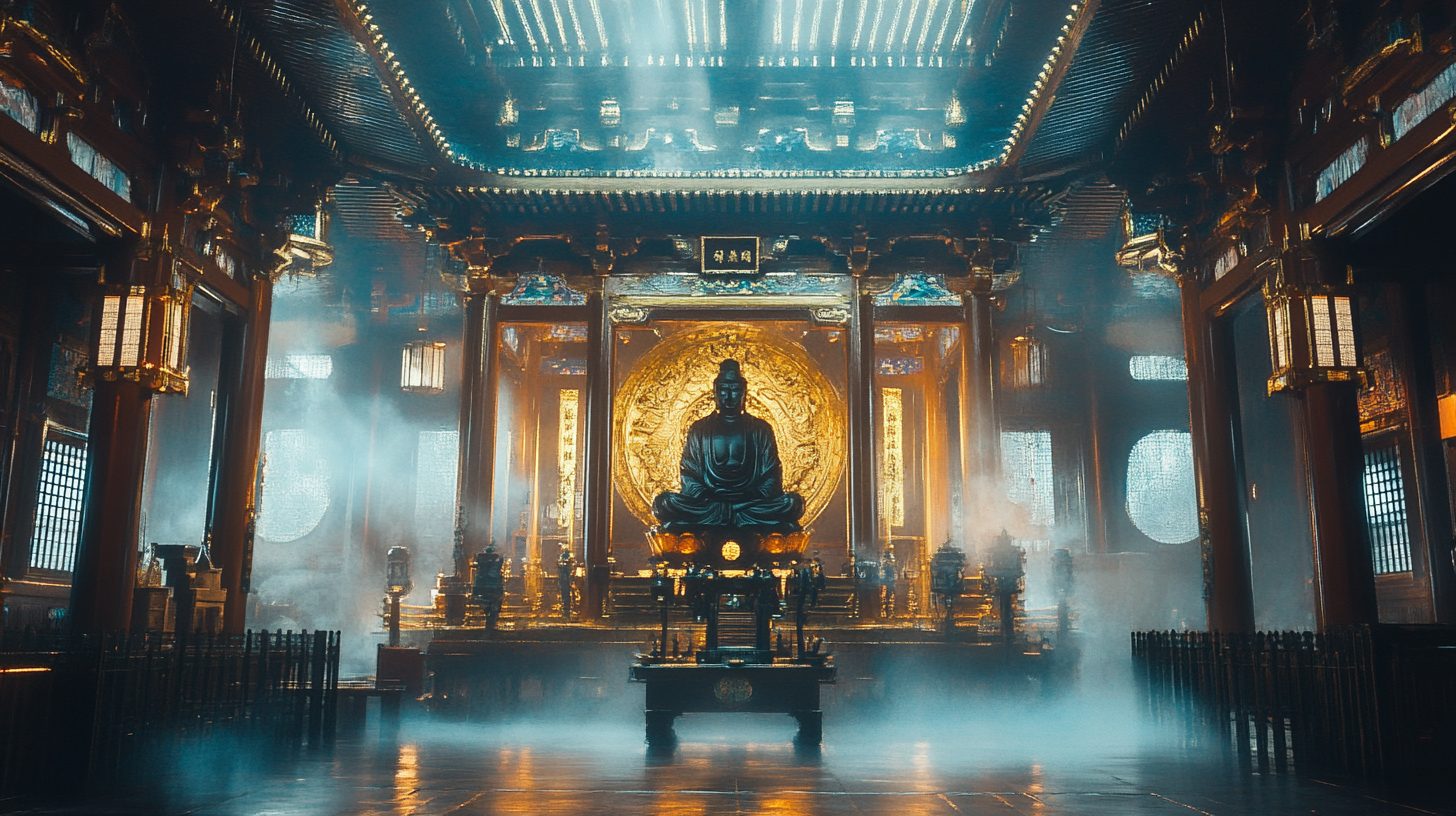 The Golden Interior of a Japanese Temple