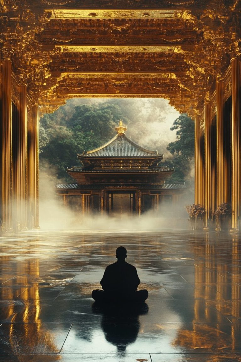 The Golden Interior of a Japanese Temple