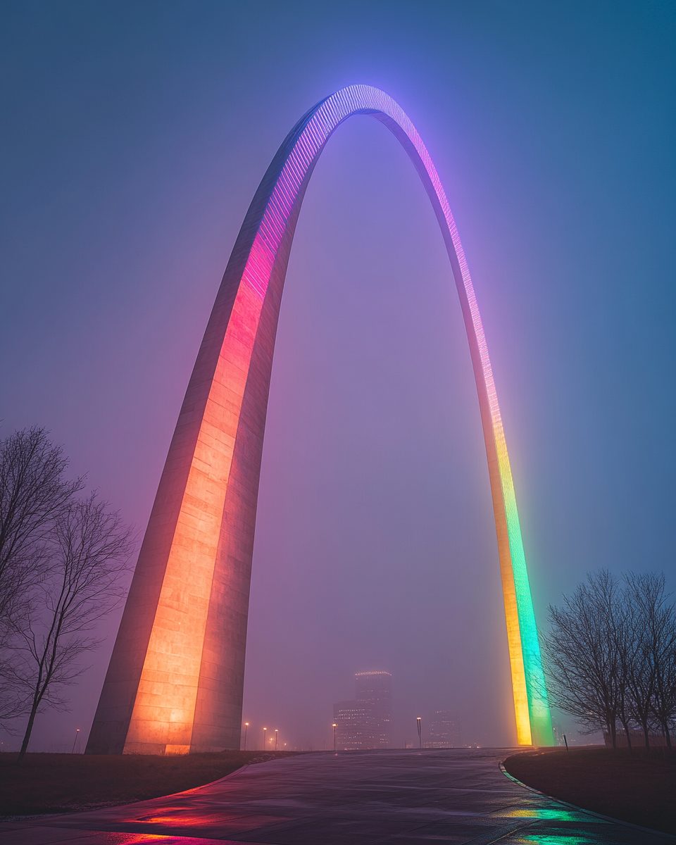 Colorful Neon Arch Buildings
