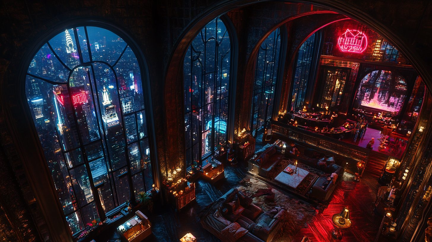 Living Room Interiors with Amazing Cityscape Views
