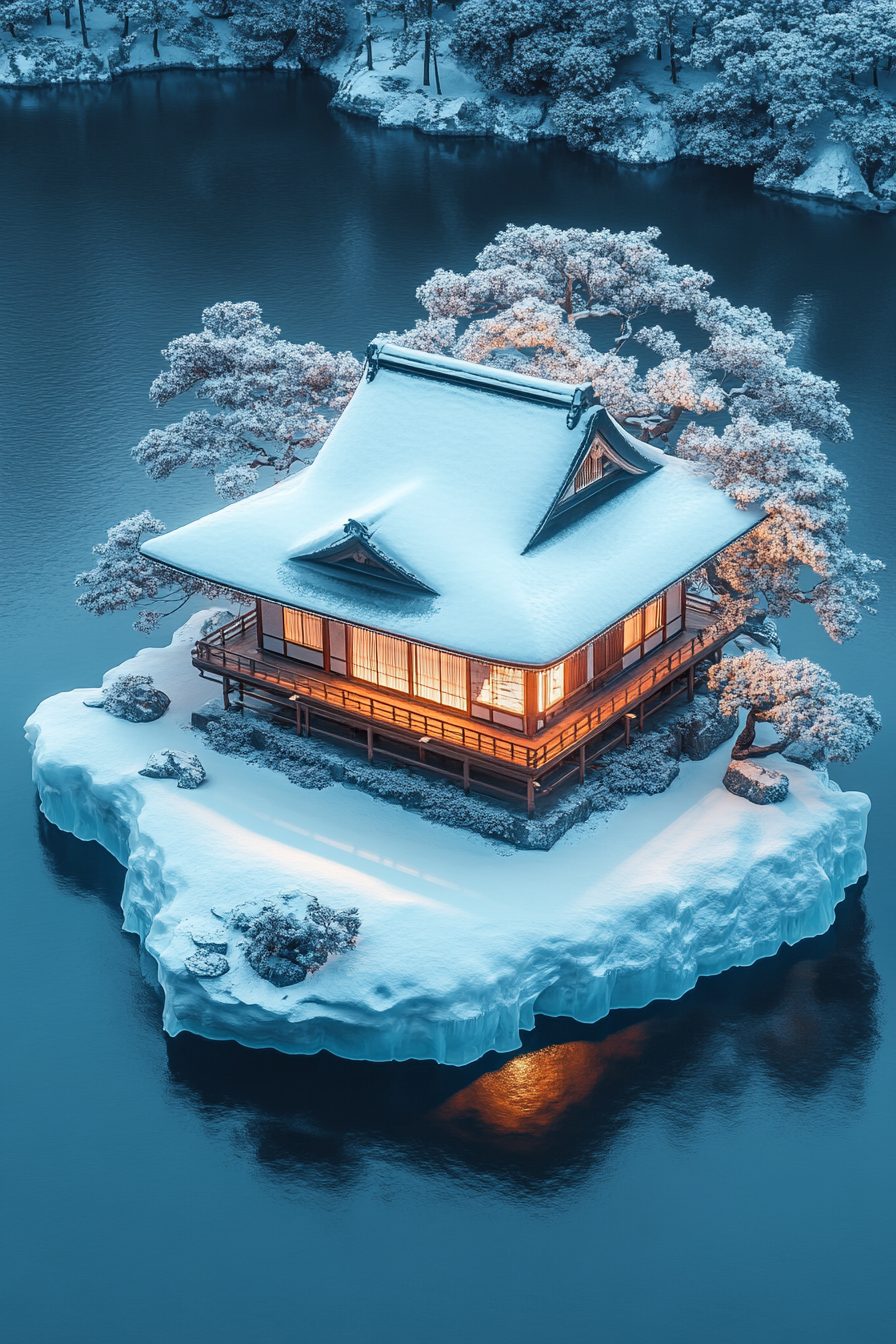 Snow-Covered Japanese-Style Houses of Hokkaido