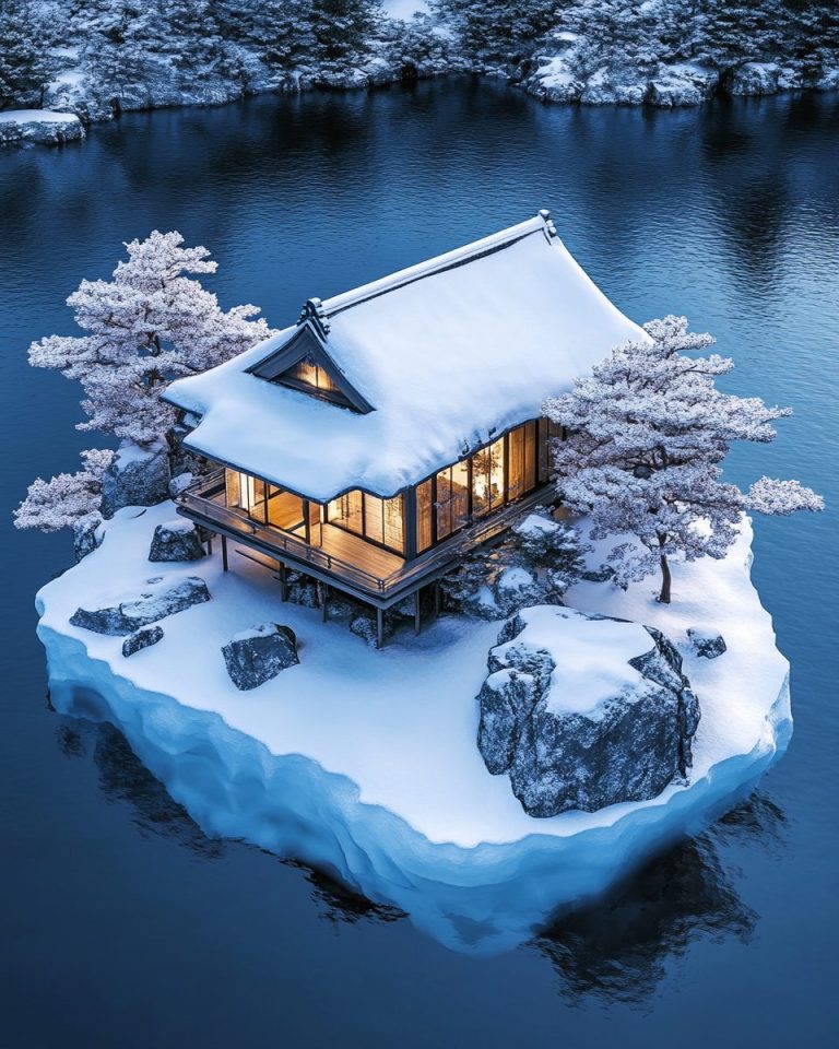 Snow-Covered Japanese-Style Houses of Hokkaido