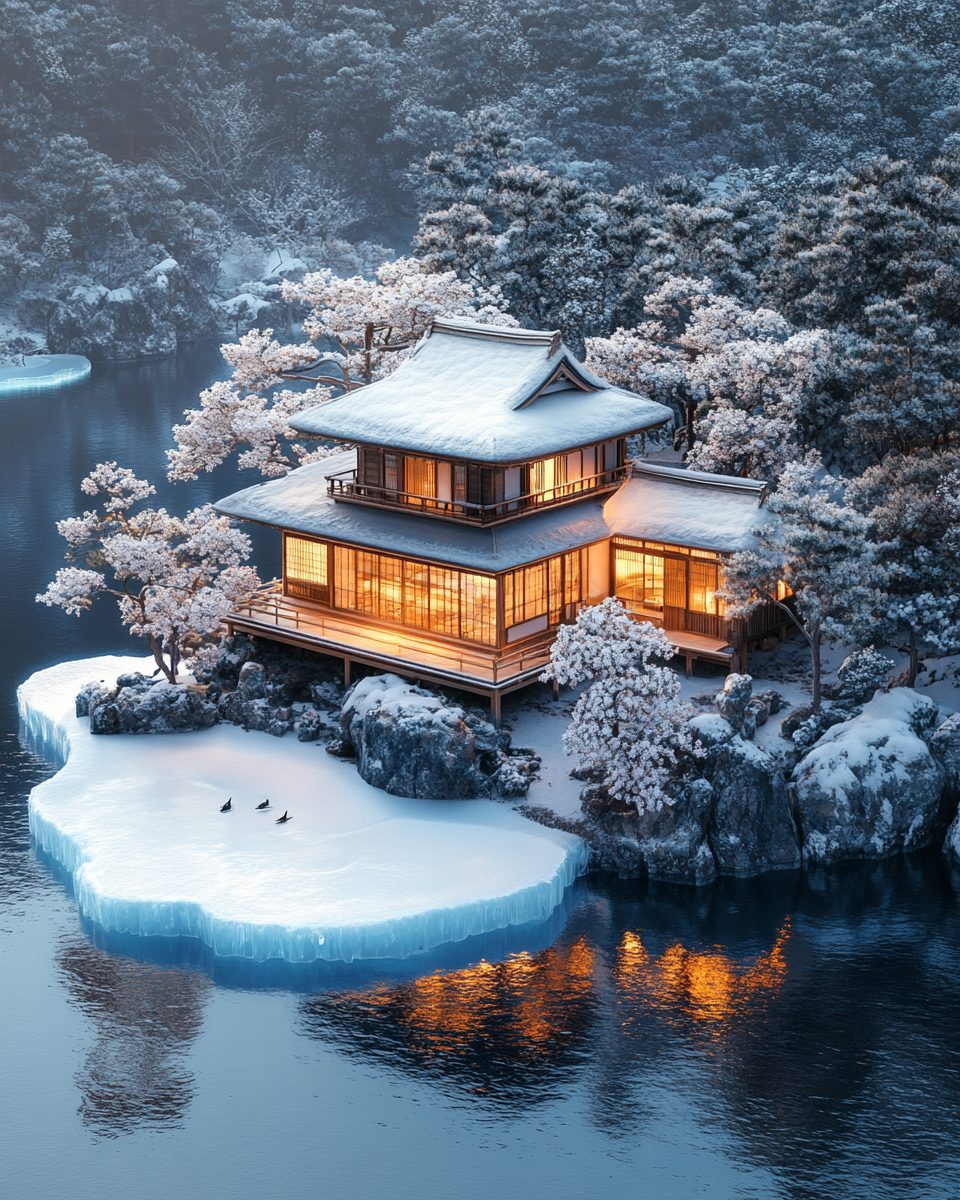 Snow-Covered Japanese-Style Houses of Hokkaido