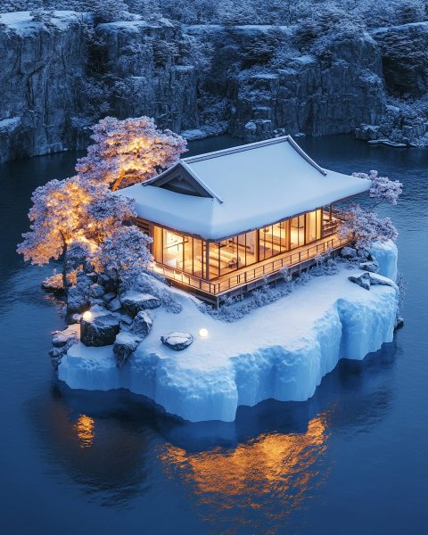 Snow-Covered Japanese-Style Houses of Hokkaido