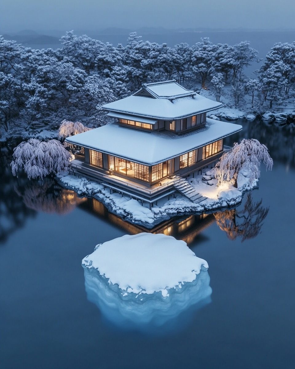 Snow-Covered Japanese-Style Houses of Hokkaido