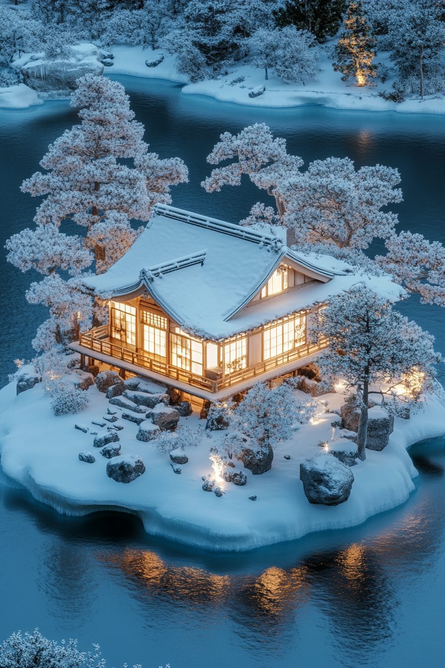 Snow-Covered Japanese-Style Houses of Hokkaido