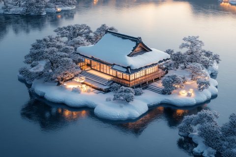 Snow-Covered Japanese-Style Houses of Hokkaido