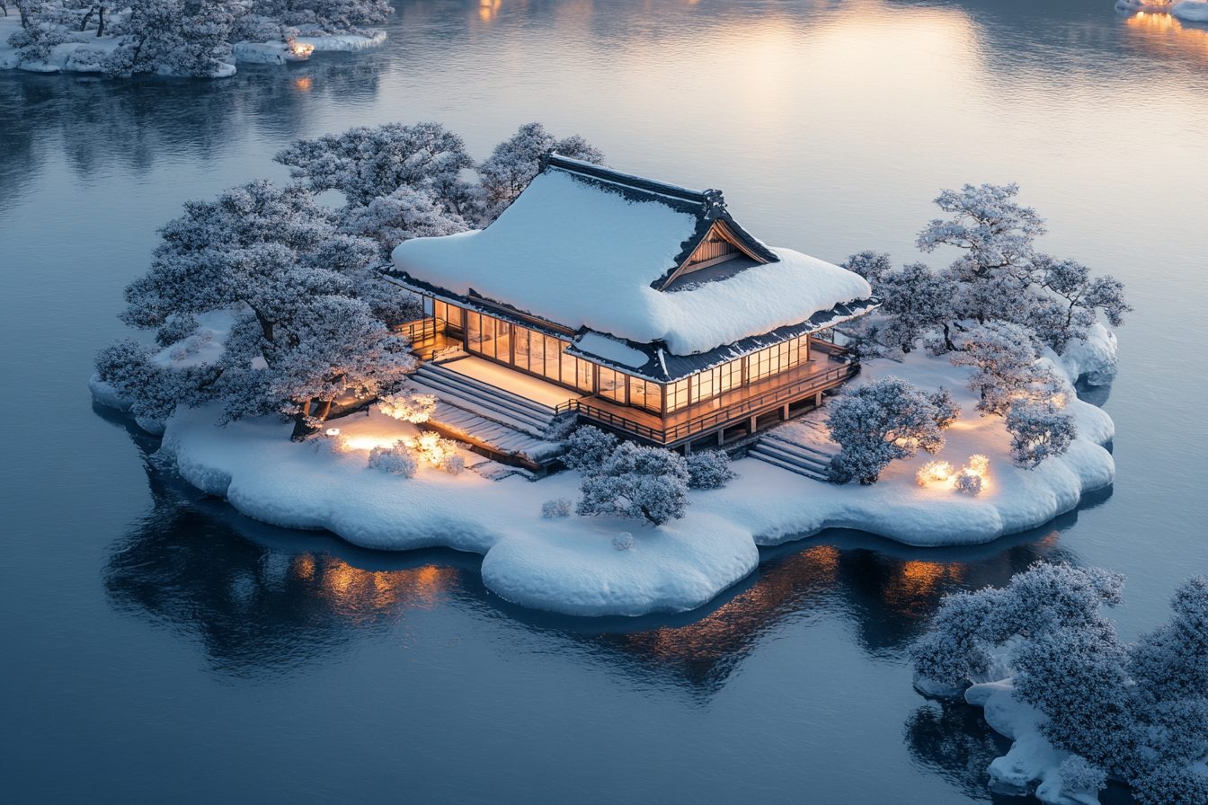 Snow-Covered Japanese-Style Houses of Hokkaido
